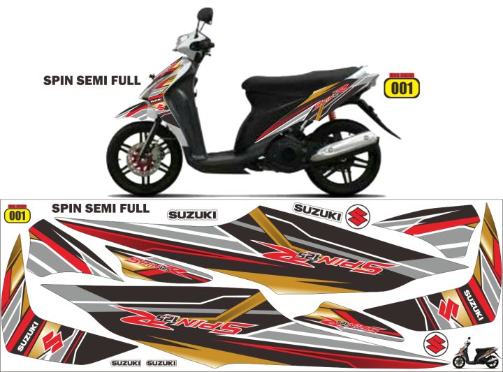 STIKER MOTOR SUZUKI SPIN SEMI FULL GRAFISH No.1 | Lazada Indonesia