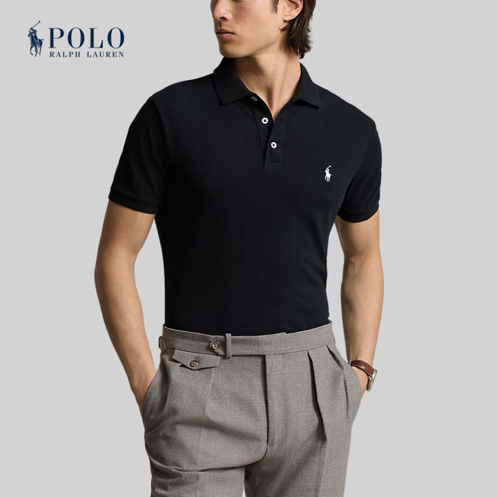 Polo Ralph Lauren เสื้อโปโลผู้ชาย Custom Slim Fit Stretch Mesh Polo Shirt รุ่น MNPOKNI1N822990 ...