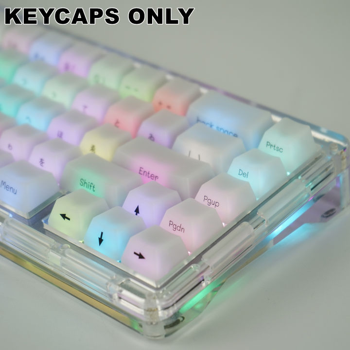 130 Keys Matte Translucent ABS Keycaps Screen Printing Legends Keycap ...