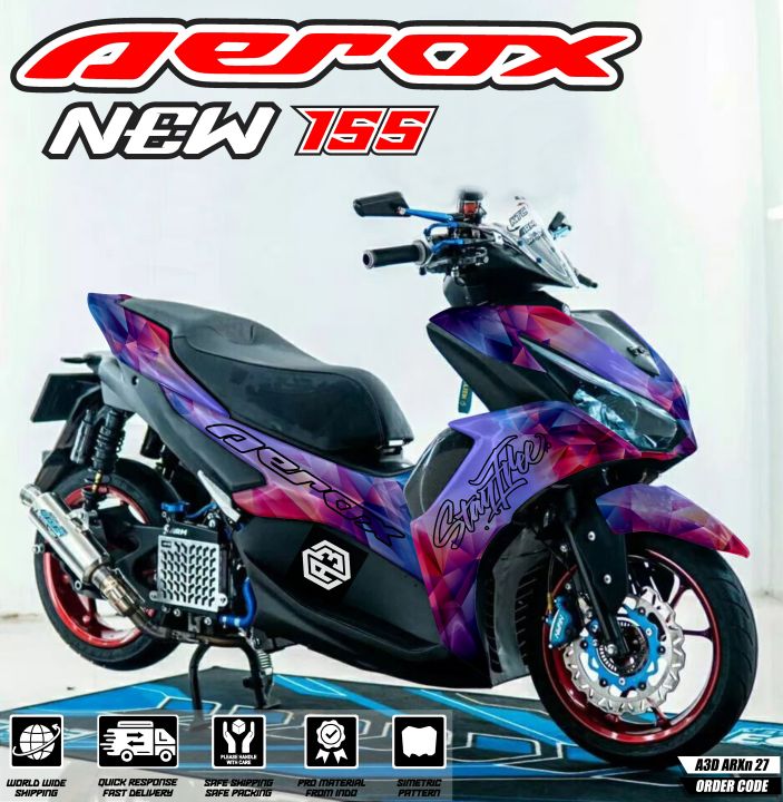 (C0D) Sticker Decal Aerox 155 New Full Body Custom Dekal Stiker Aerox ...