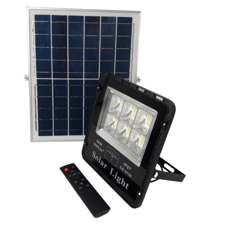 GD 8150 50w Solar Flood Light GD8150 The Solar Panel and the LED are ...