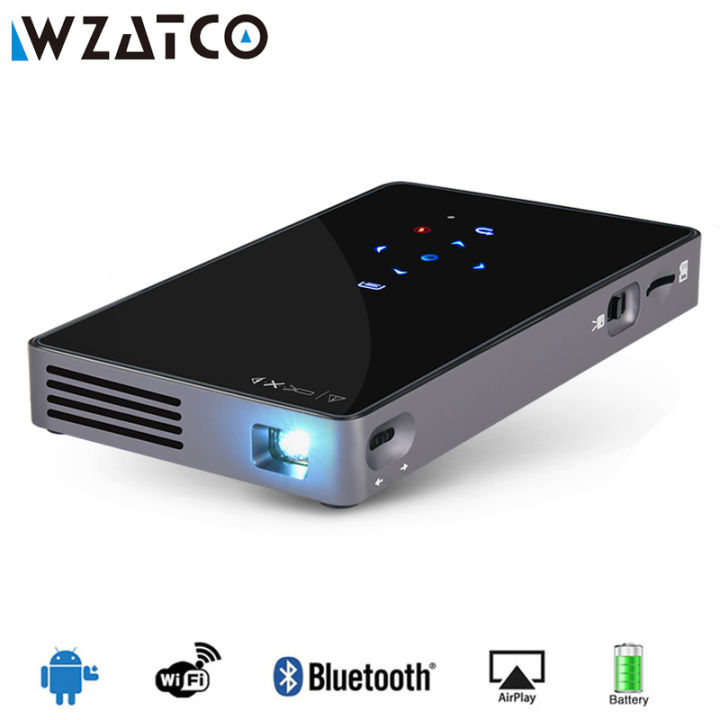 WZATCO CT50 Android OS WIFI Bluetooth Pico Mini Micro lAsEr DLP ...