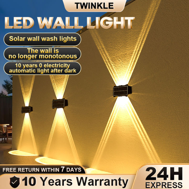 Solar Wall Light IP65 Waterproof Solar Lamp 6LED Garden Wall Lamp ...