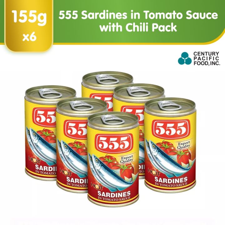 555 Sardines in Tomato Sauce with Chili 155g Pack of 6 | Lazada PH