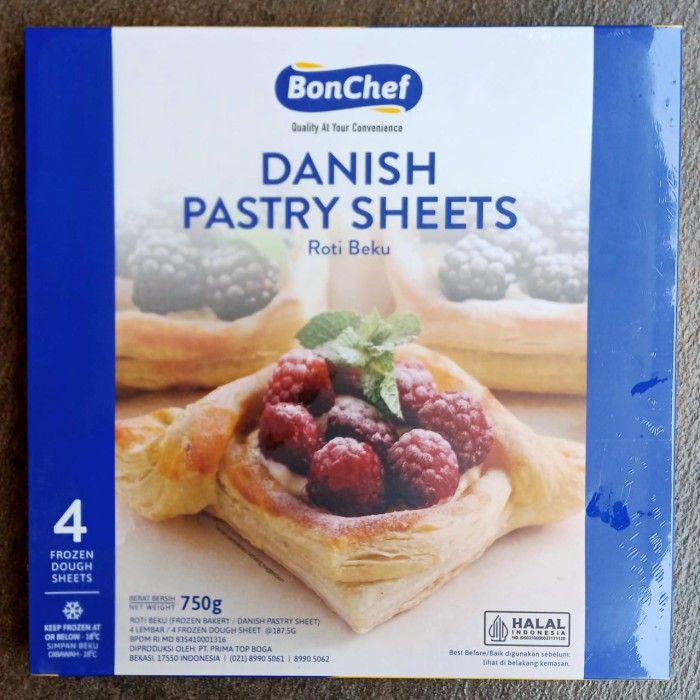 BON CHEF Danish Pastry / Puff Pastry Sheet Instant 750 gram NO KOMPLAIN ...
