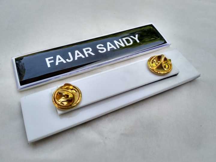 PAPAN NAMA AKRILIK PAKU KUPU-KUPU/NAMA DADA PAKU BUNGA/NAMETAG PERSIT ...