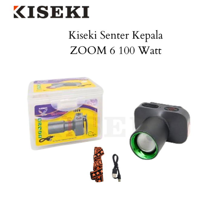 Kiseki Senter Kepala Zoom 6 Super Terang 100 Watt CAHAYA PUTIH Teleskop ...