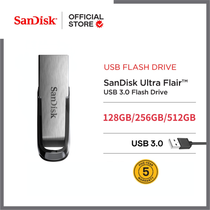 SanDisk Ultra Flair 128GB 256GB 512GB SDCZ73-128G-G46 USB 3.0 Flash ...