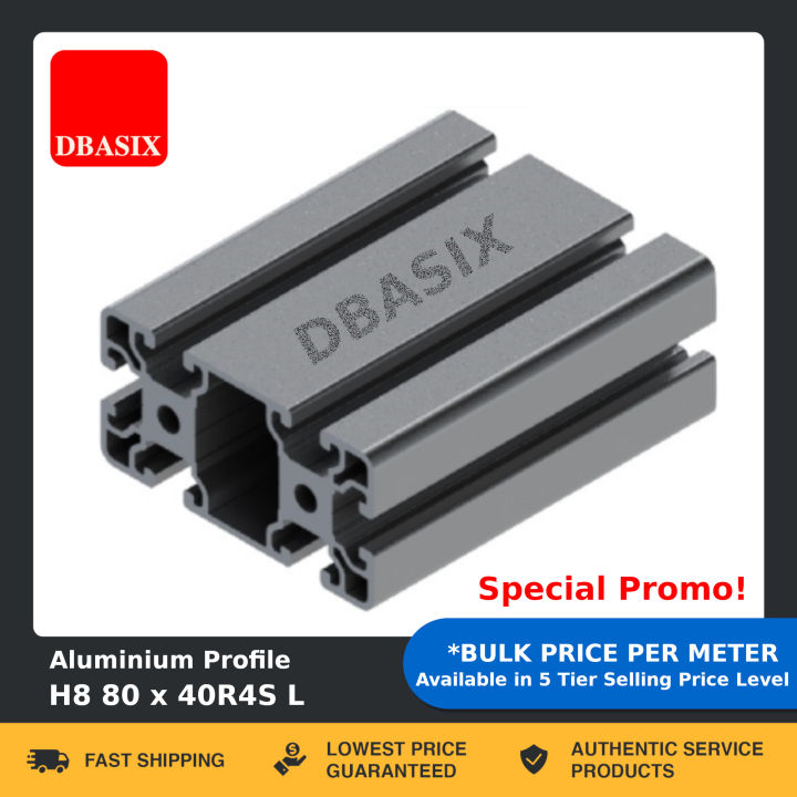 DBASIX [BULK PRICE PER METER] H8 80x40R4S L 10 Meter Aluminum Profile ...