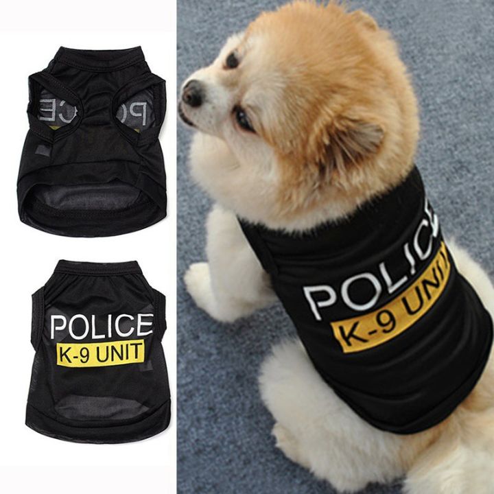 Dog Clothes Black Elastic Vest Puppy T-Shirt Cosplay Apparel Costumes ...