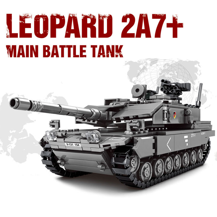898pcs GE Military Leopard 2A7+ Main Battle Tank Building Blocks WW2 ...