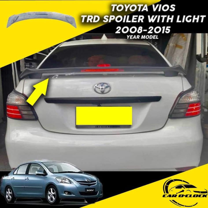 TOYOTA VIOS 2008-2015 SPOILER TRD WITH LIGHT | Lazada PH