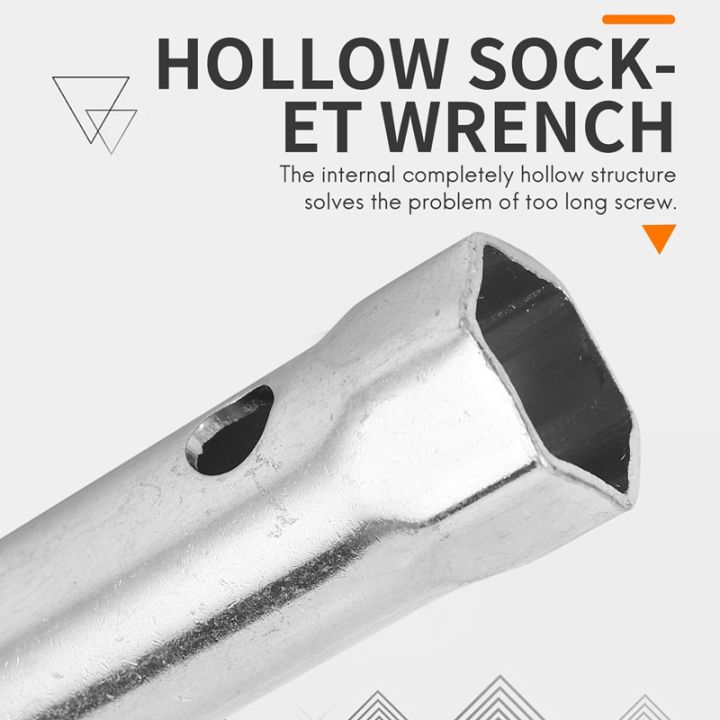 6PC 8-19mm Metric Tubular Box Wrench Set Tube Bar Spark-Plug Spanner ...