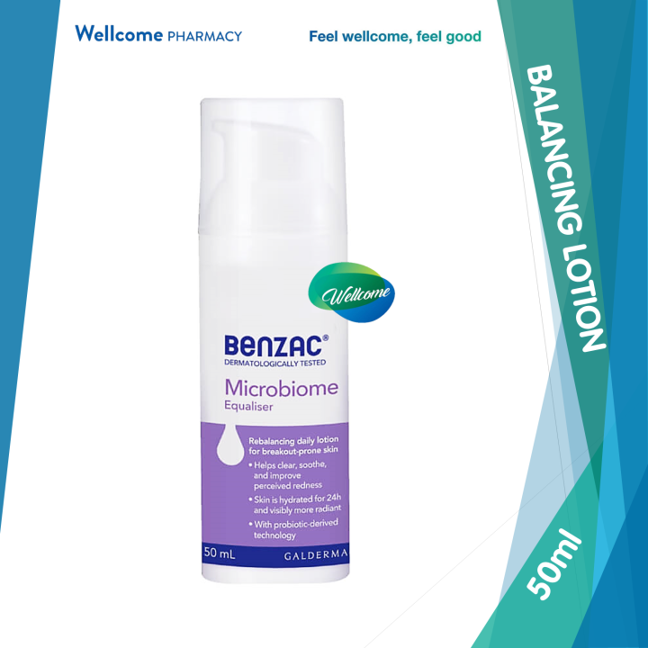 Benzac Microbiome Equaliser Lotion with Probiotic-Derived Technology ...