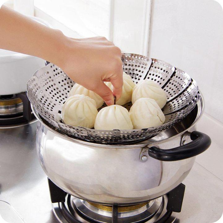 【88HomeStore】Stainless Steel Folding Steamer Steam Vegetable Basket ...