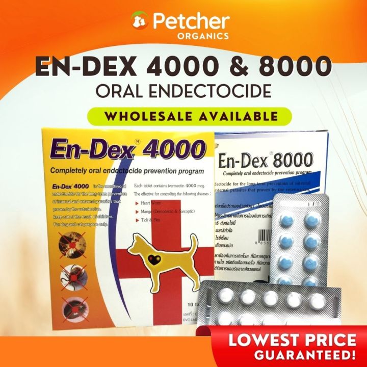 Petcher En-Dex Endex 4000 & 8000 for Dogs and Cats Anti Ticks, Fleas ...