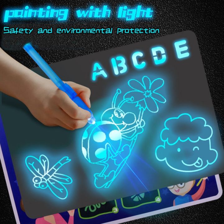 🔥HOT🔥 Draw With Light Fun Fluorescent Painting Board Children's Glowing ...