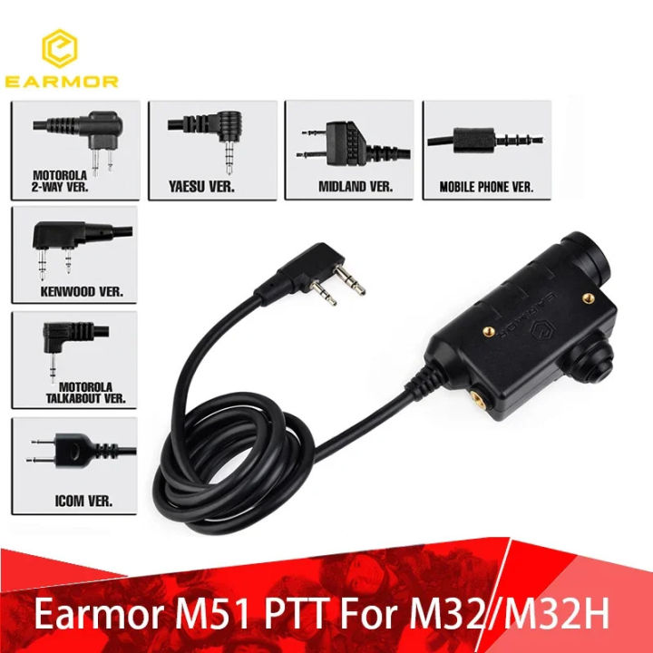 OPSMEN Earmor Military M51 PTT Tactical Push To Talk For M32/M32H ...