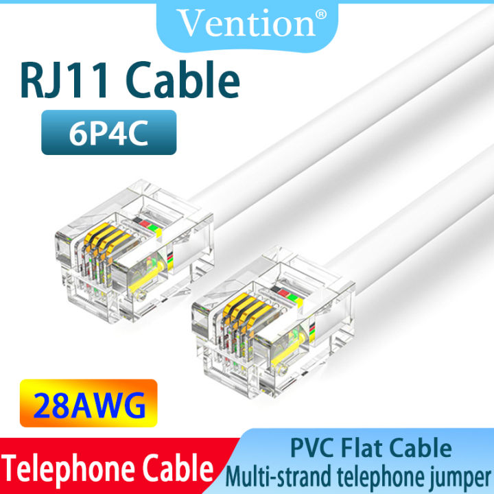 Vention RJ11 Telephone Cable Male to Male 6P4C Multi strand telephone ...