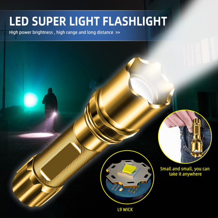 Mini Led Aluminum Alloy Flashlight rec*hargeable lantern Bright Usb ...