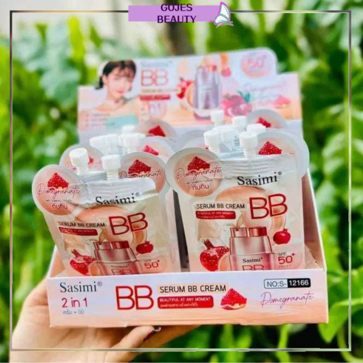 SASIMI SPF 50+ POMEGRANATE 2IN1 SERUM BB CREAM 10ML | Lazada