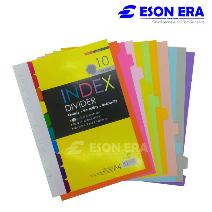 Uni Index Divider A4 (Paper) Colour Index Divider / File Filing ...