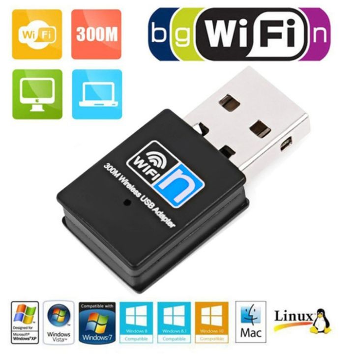Wireless Mini USB WIFI Adapter 300/150Mbps USB Wifi Receiver Dongle ...