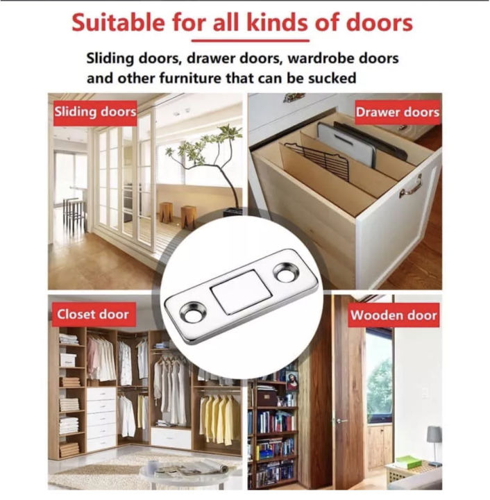 Magnetic Cabinet Door Lock, Invisible Magnet Latch with Screws for Home ...