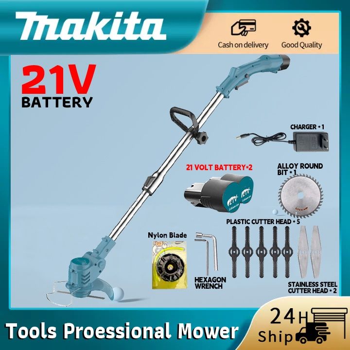 MAKITA 21V Electric Cordless Grass Cutter Trimmer Portable Garden / Outdoor Pruning Rechargeable ...