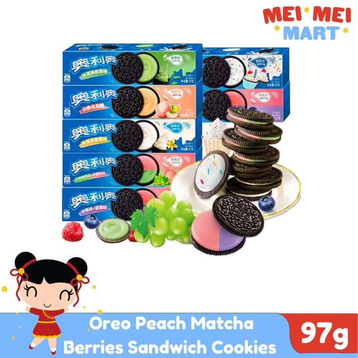 [HK] IMPORT Oreo Peach Matcha Berries Sandwich Cookies 97g | Lazada PH
