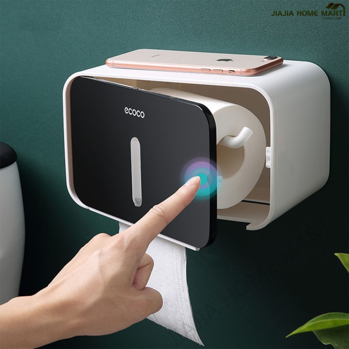 ECOCO Waterproof Tissue Box Wall Mounted Paper Roll Holder Paper ...