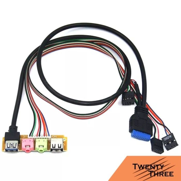 Kabel USB 3.0 Front panel 20 + 9 pin audio casing adapter case cable ...