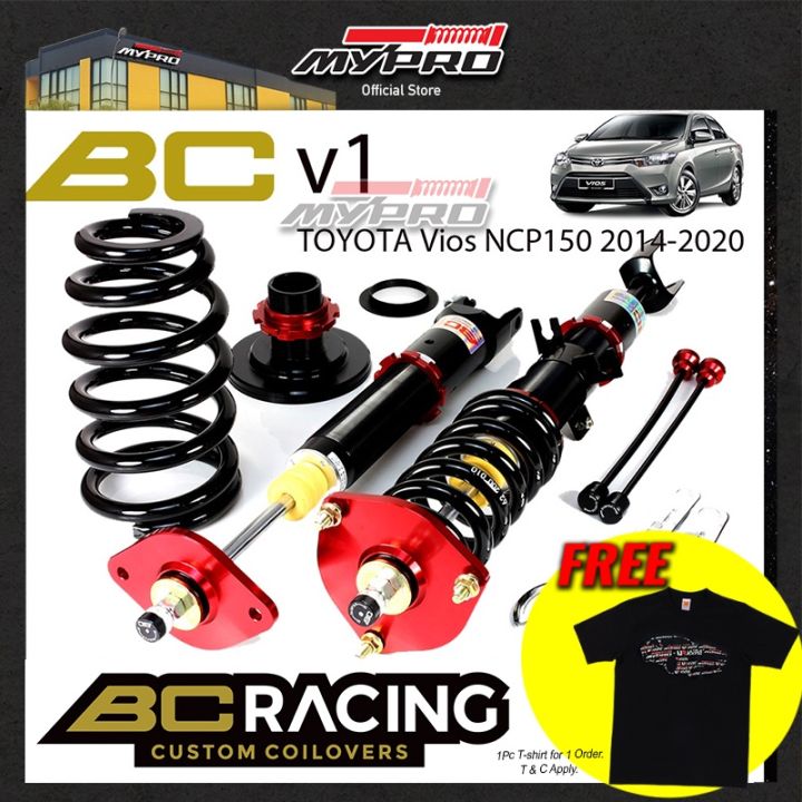 Adjustable🔥TOYOTA YARIS Vios NCP150 2014-2020 BC Racing V1 Series Hi Lo ...