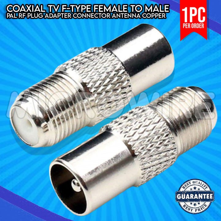 Coaxial TV F-Type Female To Male PAL RF Plug Adapter Connector Antenna ...