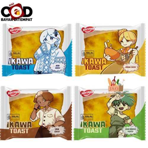 Naraya Ikawa Toast 60gr Roti Panggang Cream Cheese Selai Cokelat Selai ...