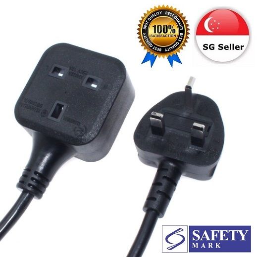 3 Pin Plug Power Socket Extension Cord 1.5/3/5 Meter Safety Mark Plug ...