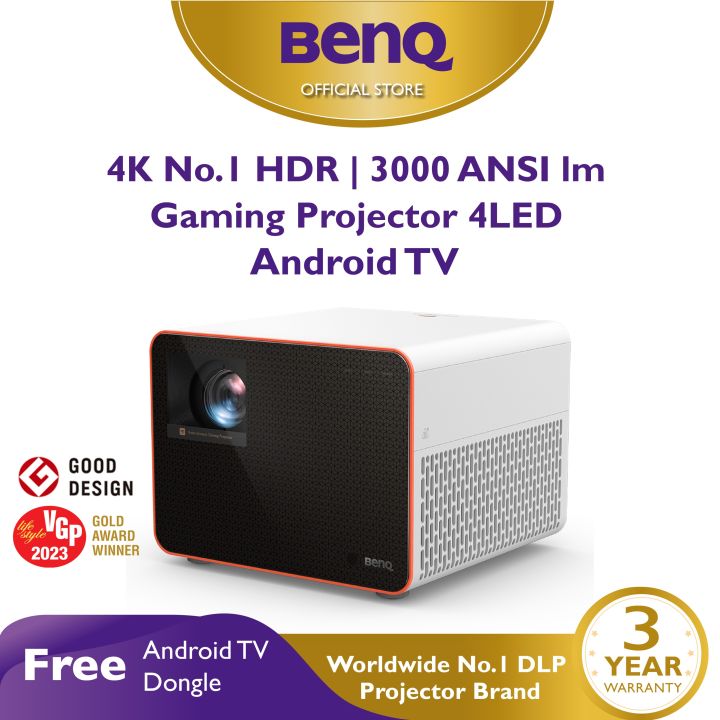 Gaming Projector X3000i 4K HDR 100% DCI-P3 4LED 3000lm 4ms Low Latency ...