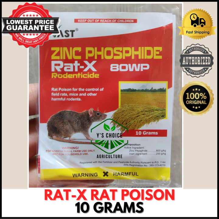 RAT-X (ZINC PHOSPHIDE) - RAT POISON / RAT KILLER - RODENTICIDE 10 grams ...