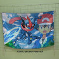 Bendera Anime Pokémon Poster Kain Satin Premium Full Printing Pajangan ...