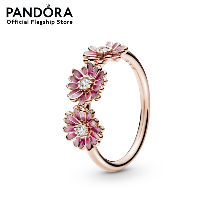 Pandora Daisy Pandora Rose ring with clear cubic zirconia and shaded ...