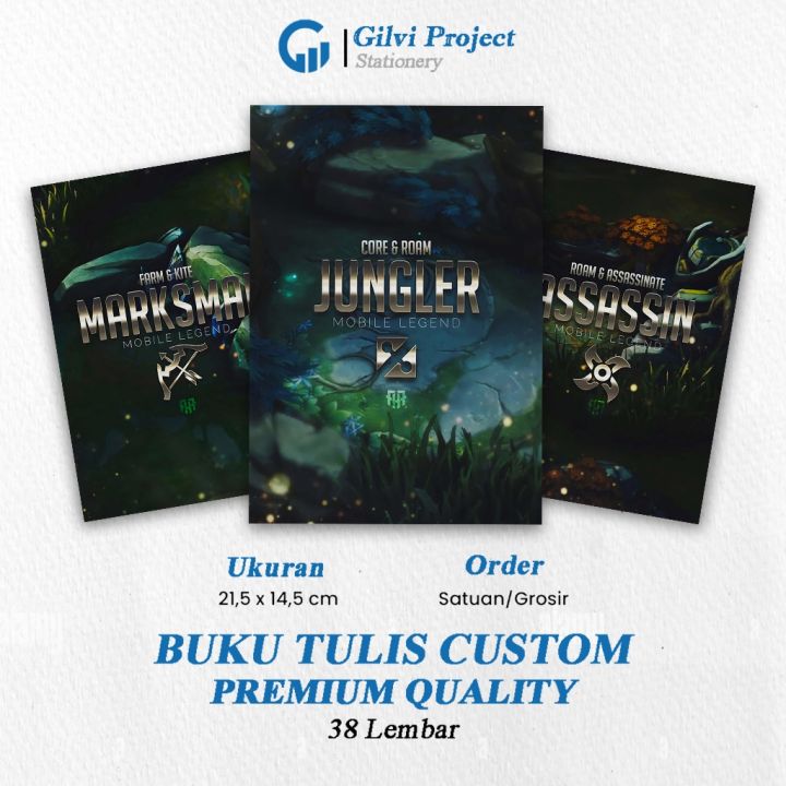 Buku Tulis Mobile Legend Role / Buku Tulis Sekolah / Buku Tulis Catatan ...