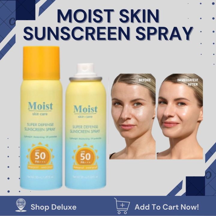 Moist Body Sunscreen SPF50 PA+++ Natural Formula Sunscreen Spray ...