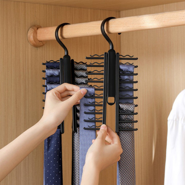 【Ready Stock】Adjustable Tie Storage Rack 360 Degree Rotating Household ...