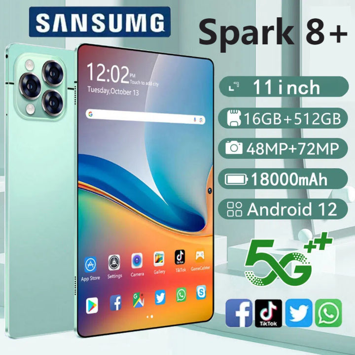 Sansumg tablet Spark 8+ 11.0 inch 16+512GB 18000mAh android tablet 5G ...
