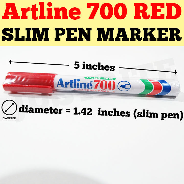 Artline 700 RED Slim Pen Marker 0.7 mm EK-700 AUTHENTIC SEALED | Lazada PH