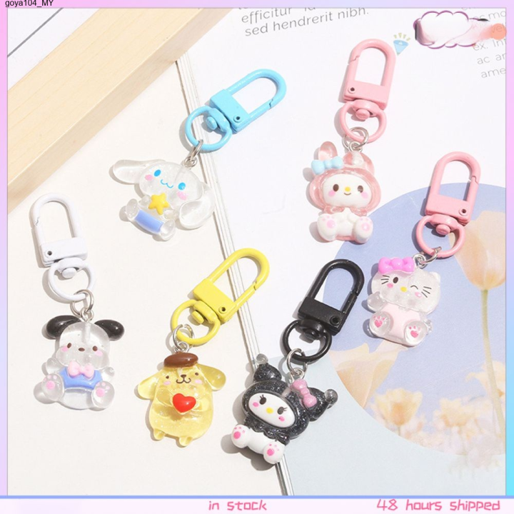 goya104 Transparent Sparkling Sanrio Keychain Cartoon Girl Heart ...