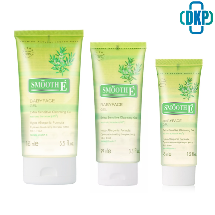 Smooth E Baby face สูตร EXtra Sensitive Cleansing gel เจลล้างหน้าสูตรไม่มีฟอง 45 ML./99 ML./165 ...