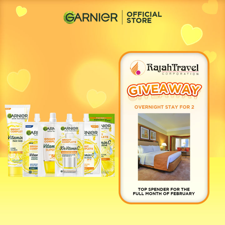 COD Garnier Bright Complete Vitamin C Super Glow Sampler Kit - Skincare ...