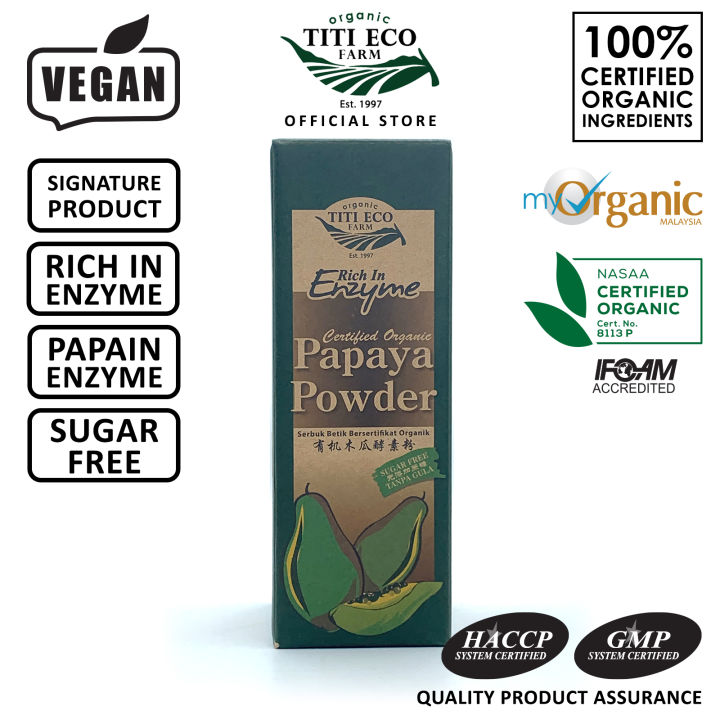 Titi Eco Farm Certified Organic Papaya Powder Enzyme Papain 有机木瓜酵素 | Lazada