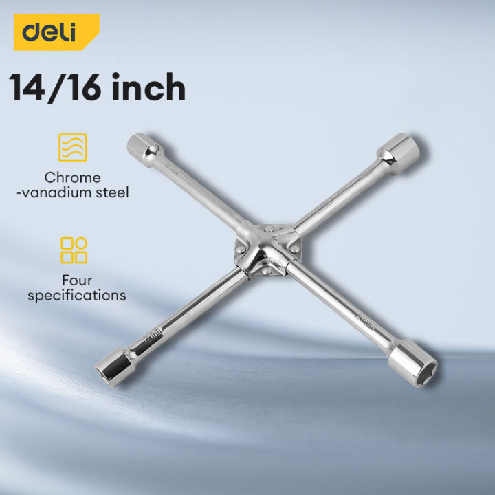 Deli Car Tire Cross Wrench 16"/14"(17X19X21X23mm) Super Alloy Chrome ...